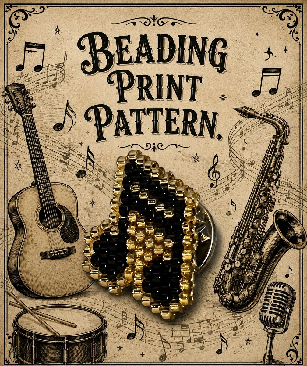 Print Pattern: Music Note Pin.