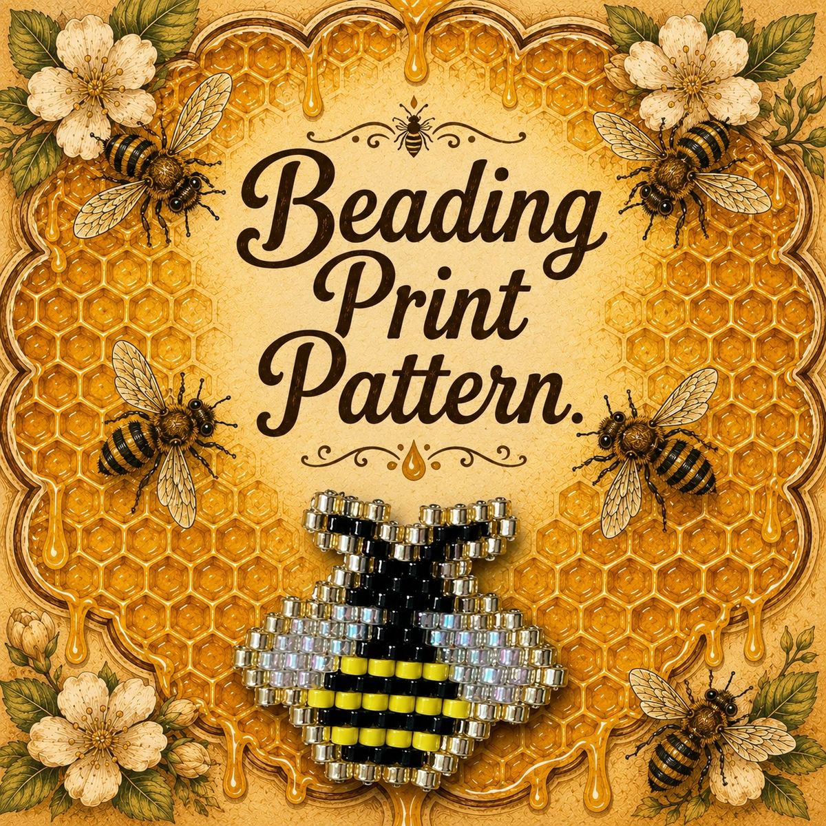 Print Pattern: Bee Pin.