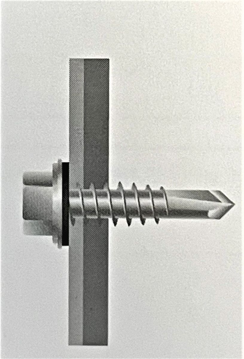 #14-14 X 3" 416 STAINLESS STEEL HEX WASHER HEAD w/NEOPREME WASHER 500/CS.