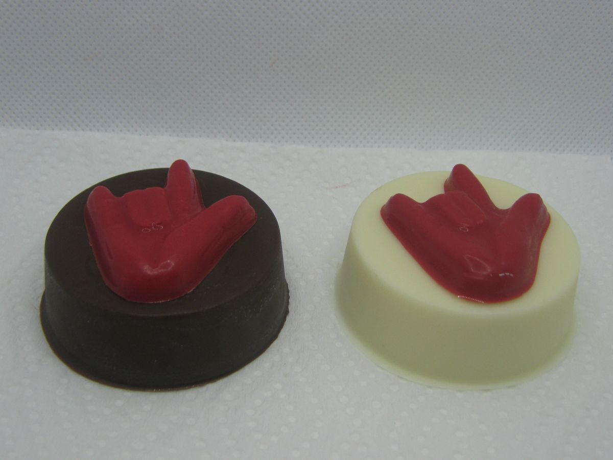 12 piece I love you sign language chocolate covered sandwich cookie ...