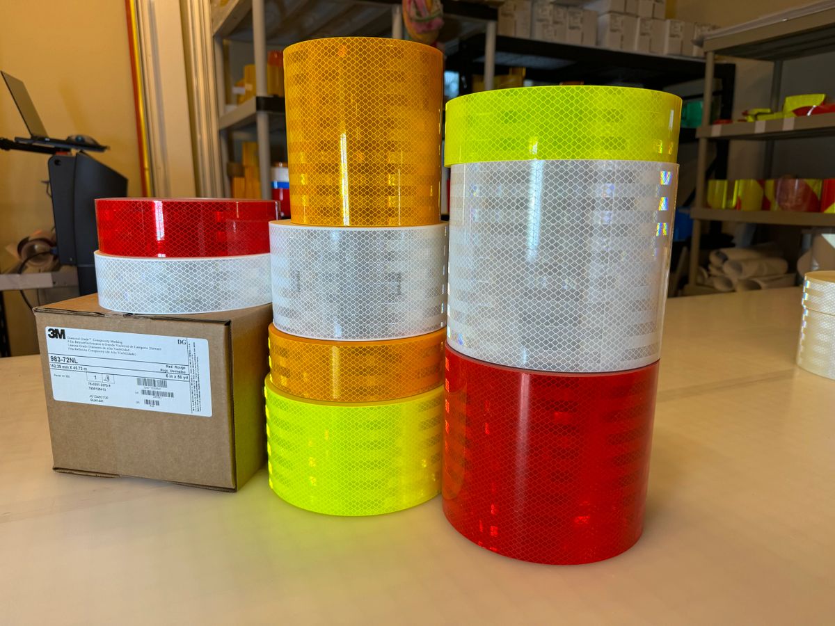 3M™ 983 Diamond Grade Reflective Conspicuity Tape - Lime , Red , White ...
