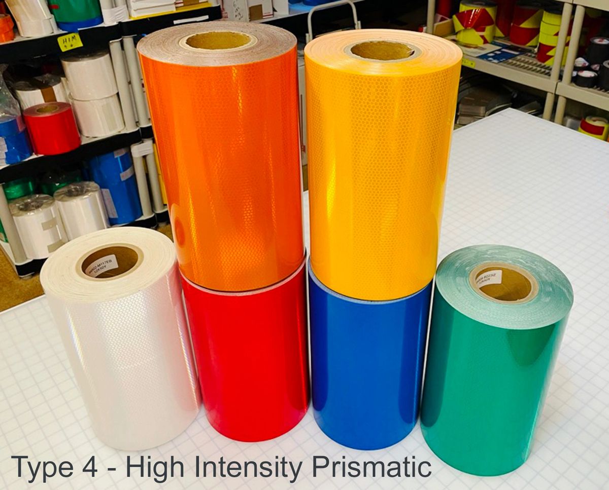 BY THE FOOT - (12") - High Intensity Prismatic - Type 4 - 6 COLORS ...