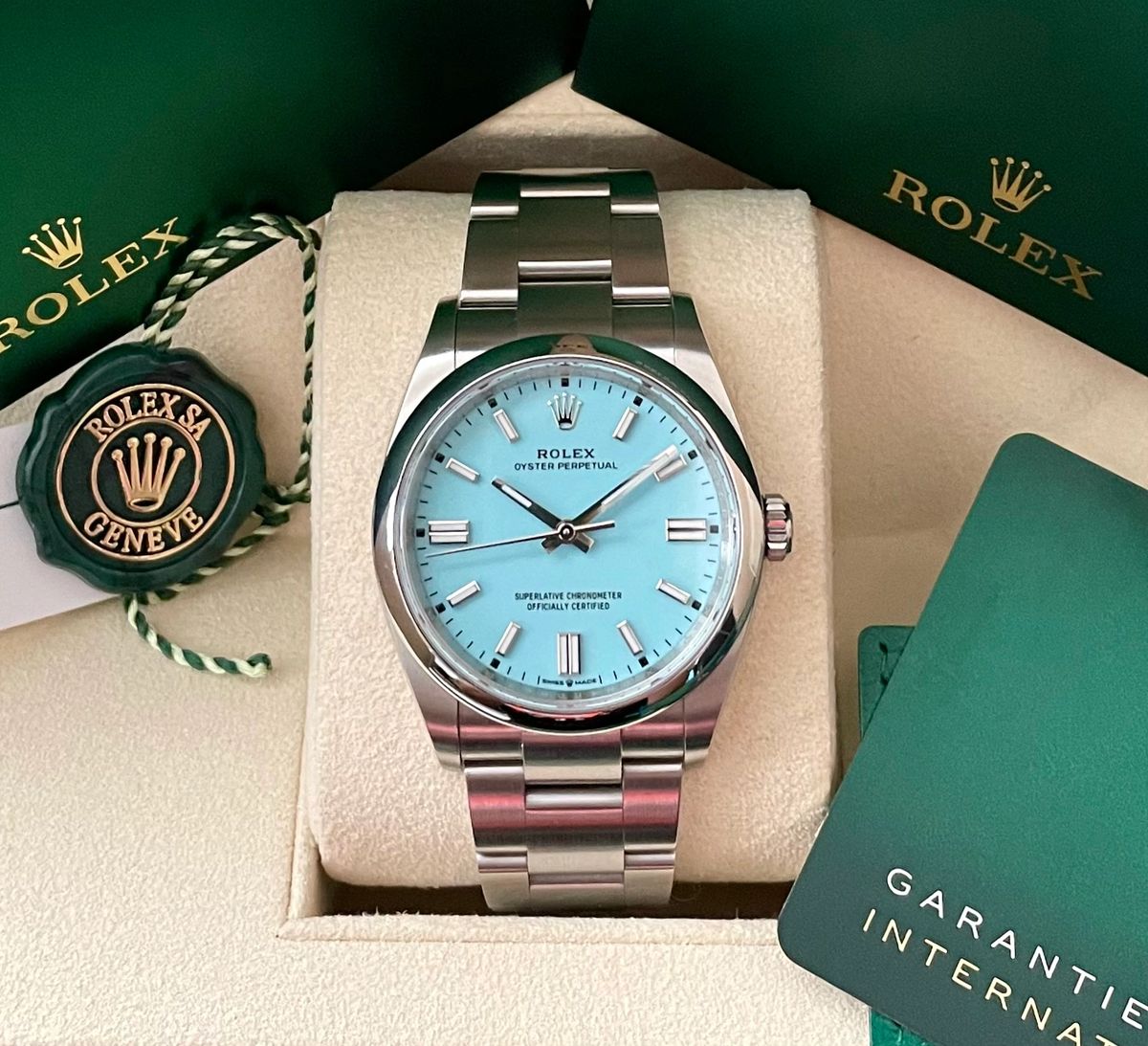 Rolex Oyster Perpetual 36mm | 126000 Turquoise Blue “Tiffany” Full Set