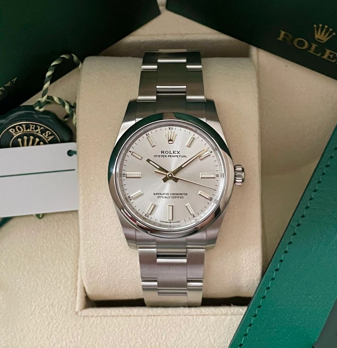 Rolex Oyster Perpetual 34mm | 124200 Silver Dial - New Full Set
