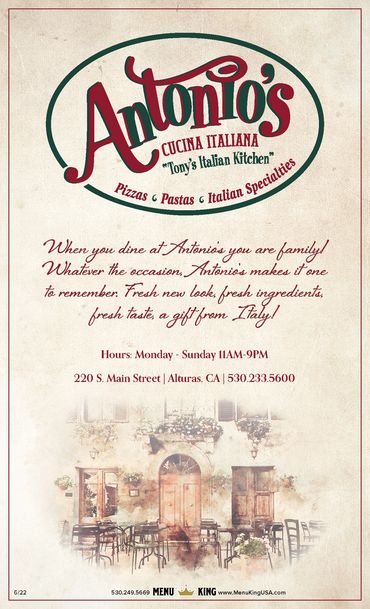 Antonio's Menu