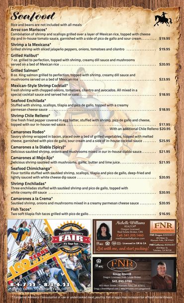 El Rodeo Steak House Menu