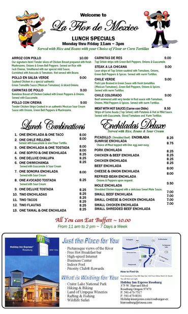 La Flor Menu | Menu King USA