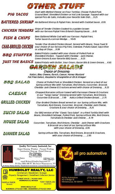 Pig BBQ & PUB - Menu King USA | Menu King USA