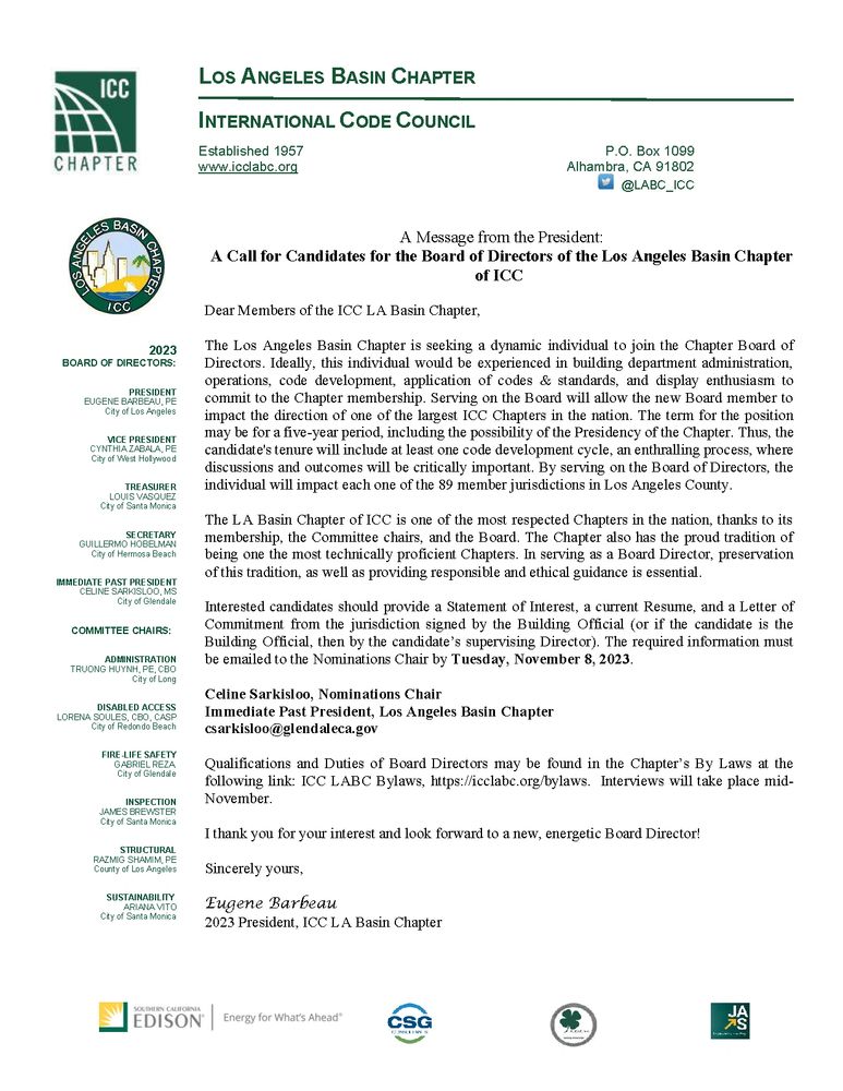 ICC Los Angeles Basin Chapter - Building, Safety
