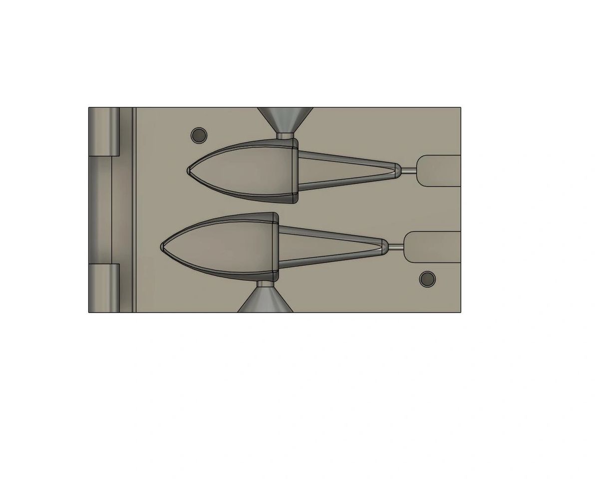 2IN1 HINGED 5OZ 6OZ LONG DISTANCE LEAD WEIGHT MOULD(DUCK BILL SHAPE)