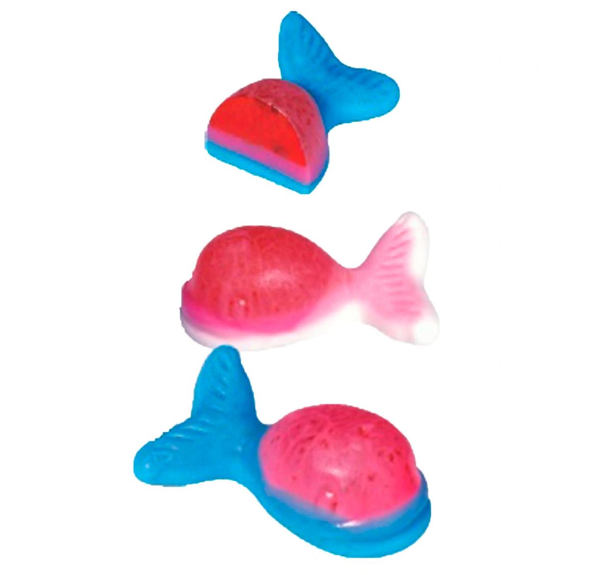 Whale Gummies Jelly Filled Blue Raspberry and Strawberry flavored
