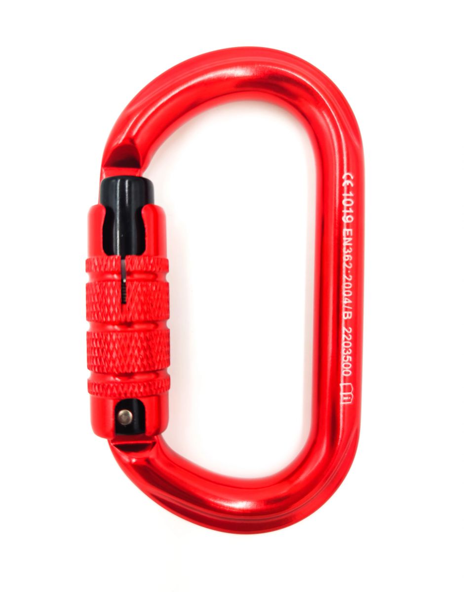 Oval shape triple lock carabiner