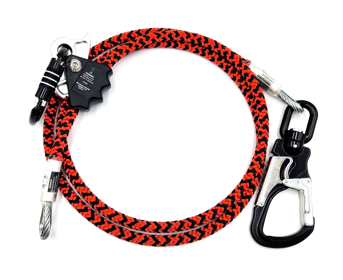 1/2'' WIRE CORE LANYARD COMBO ALUMINIUM SWIVEL HOOK WITH ROPE GRAB AND ...