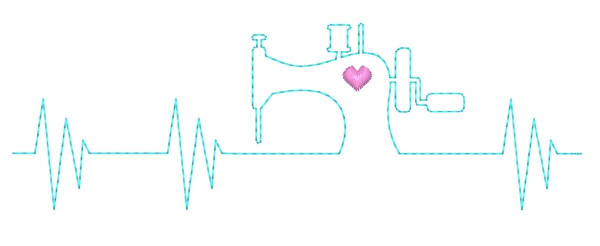 Sewing Heartbeat Embroidery Design