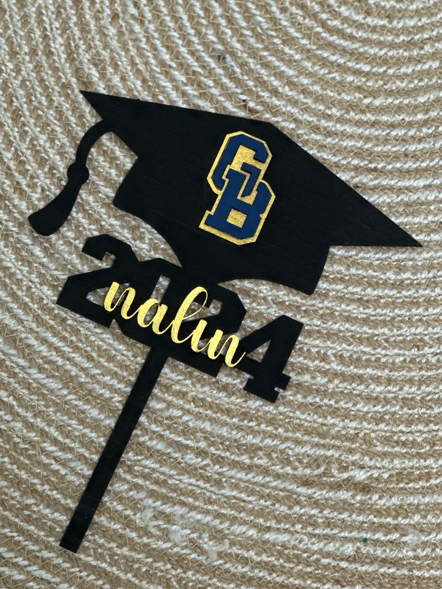 Personalized High School Graduation Cake Topper