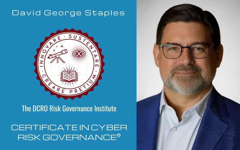 David Staples Awarded Certificate in Cyber Risk Governance