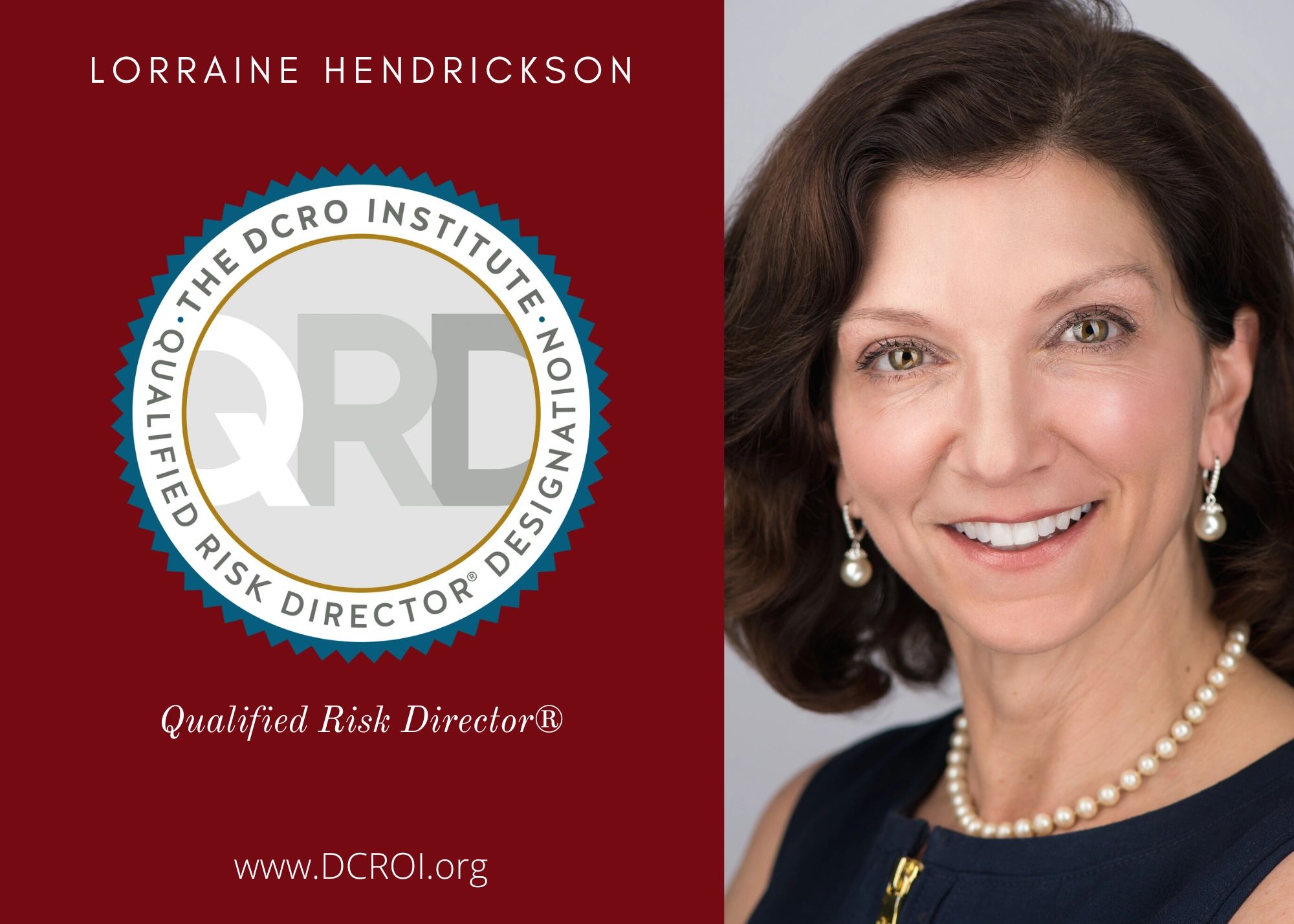 Lorraine Hendrickson Named a Qualified Risk Director®