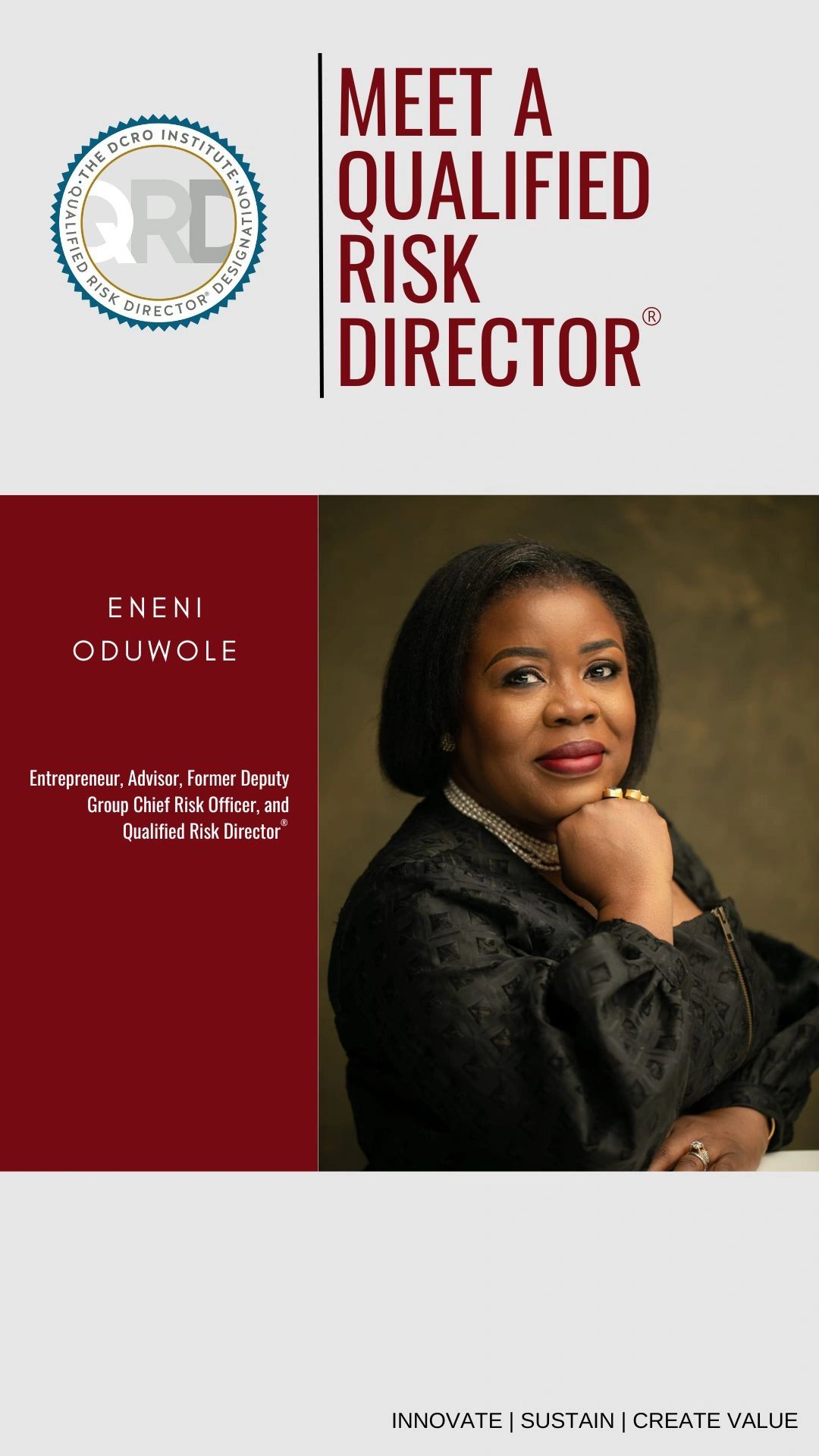 Meet Eneni Oduwole, Qualified Risk Director®