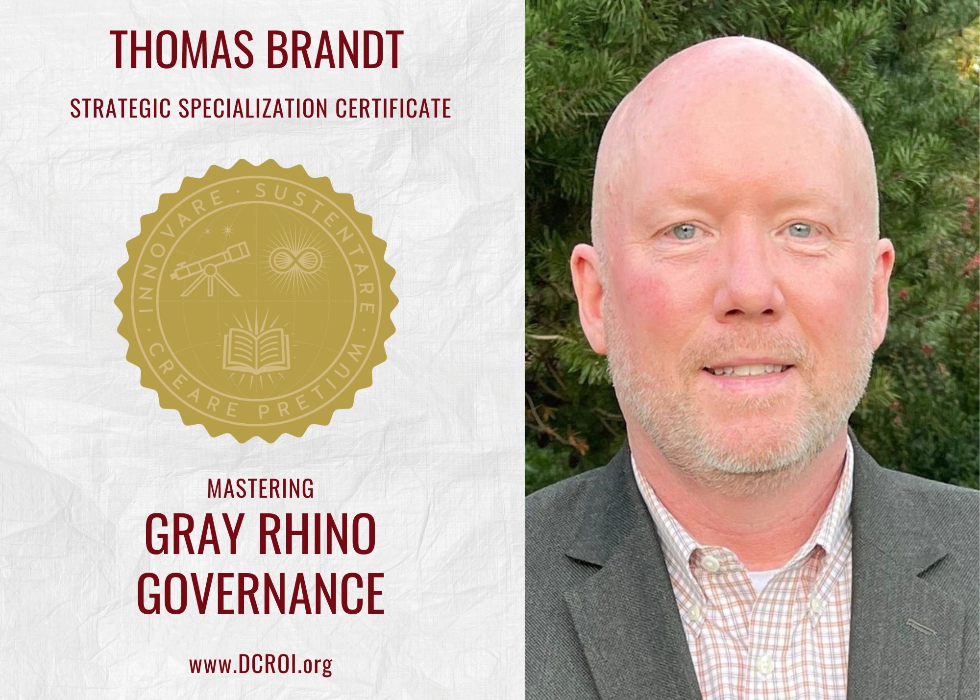 Thomas Brandt Awarded Strategic Specialization Certificate