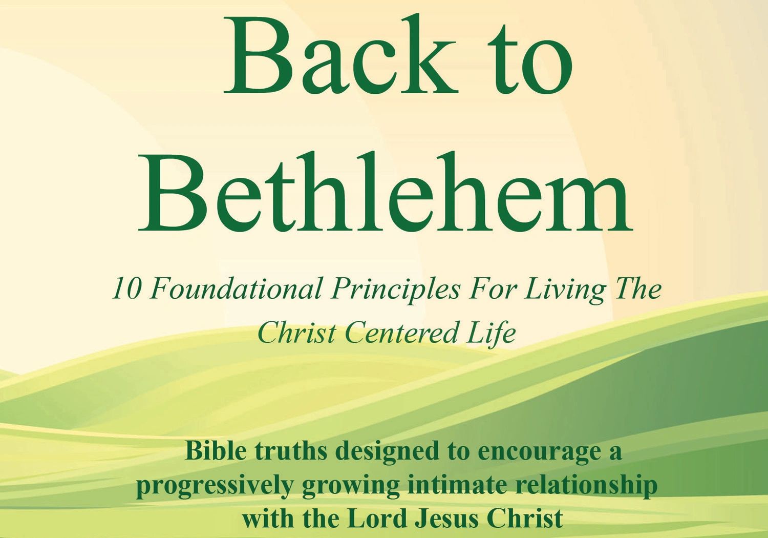 BACK TO BETHLEHEM BOOK