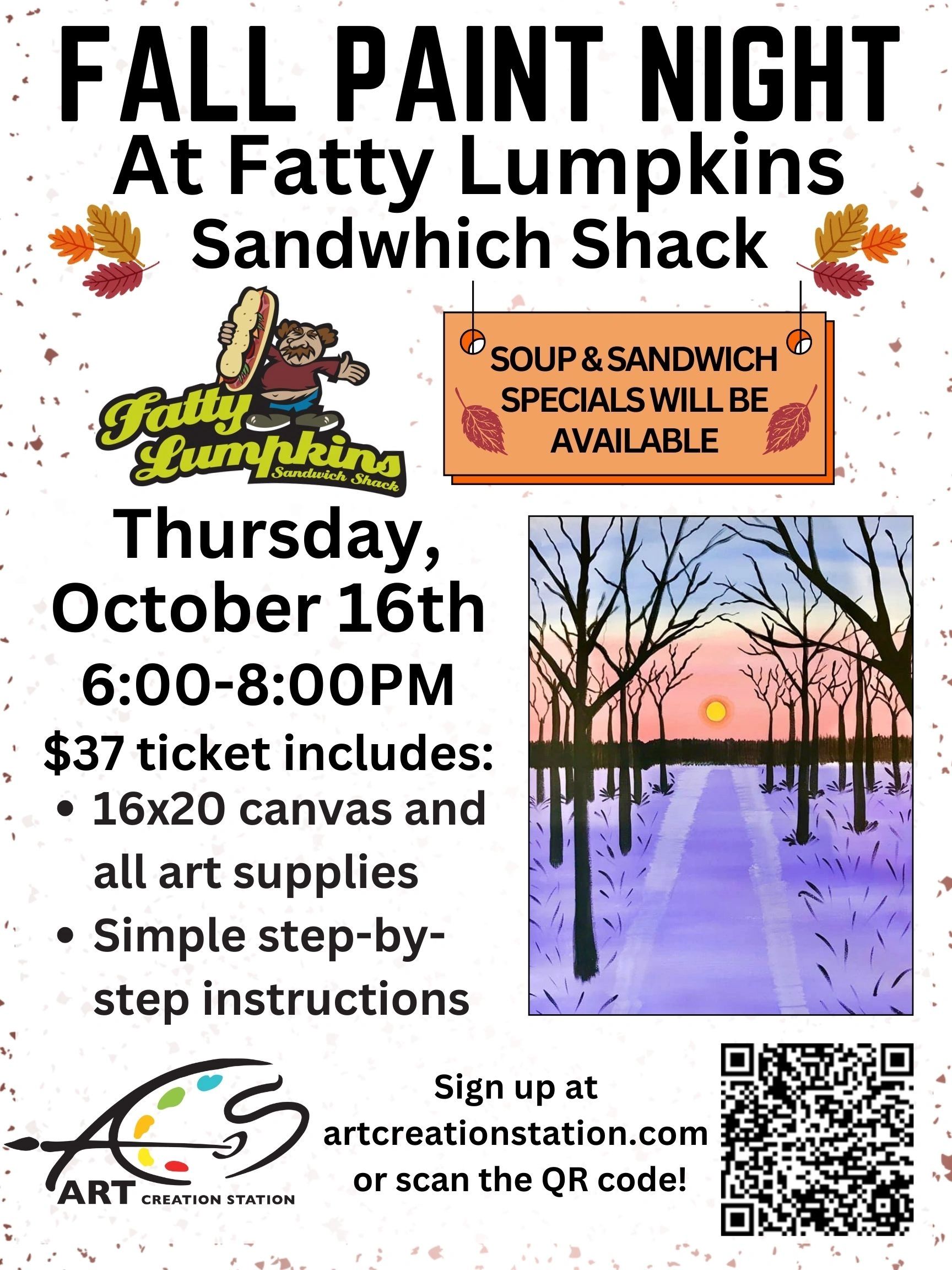 FALL PAINT NIGHT AT FATTY LUMPKINS