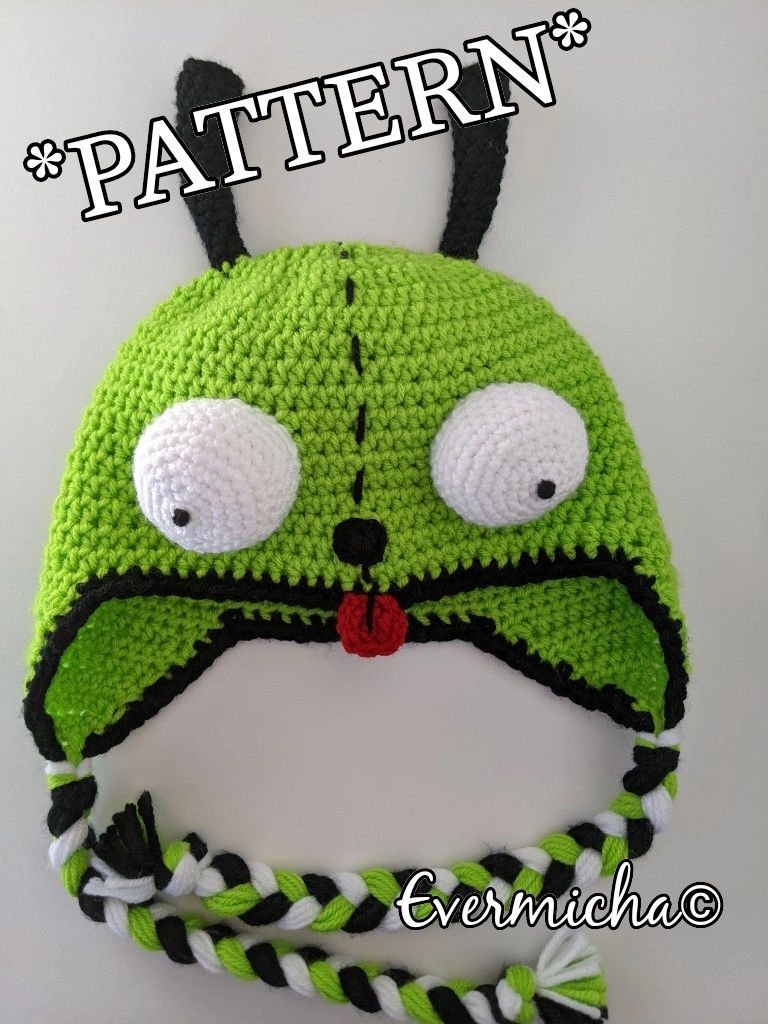 Green Alien Disguised Gir Crochet Hat Pattern
