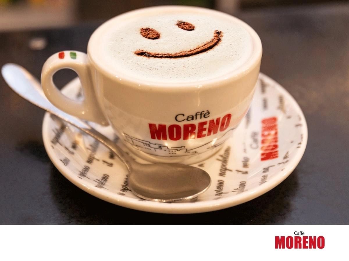 Caffè Moreno Logo Set of 6 Cappuccino Cups & Saucer.