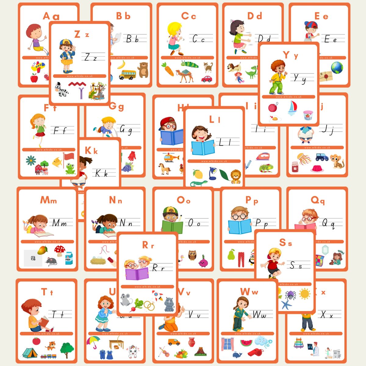 Printable Alphabet Flashcards for Preschoolers – 26 A-Z Learning Cards