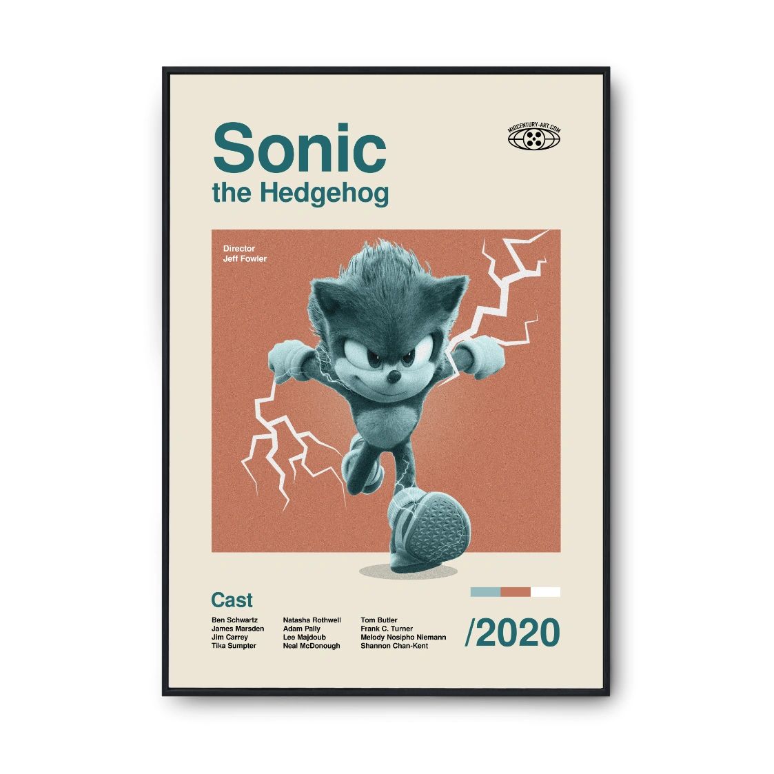 Sonic The Hedgehog Mid-Century Movie Poster