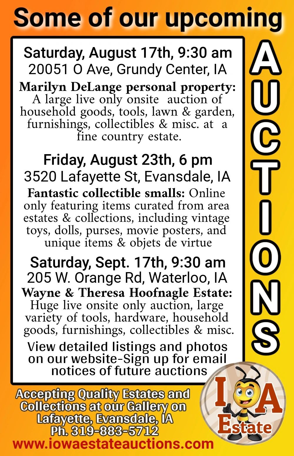 Iowa Estate Auctions - Estate Auctions, Antiques Collections