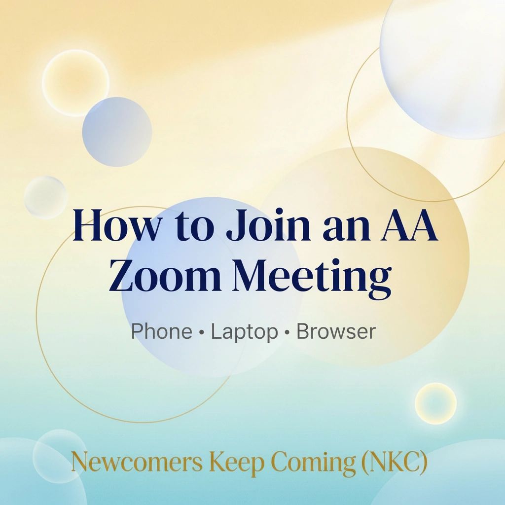 How to join an AA Zoom meeting (phone + laptop + browser)