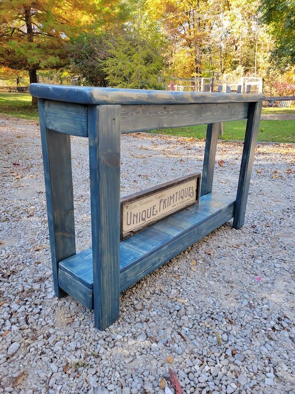 Rustic Farmhouse Console Sofa Table Tall Accent Entry Table