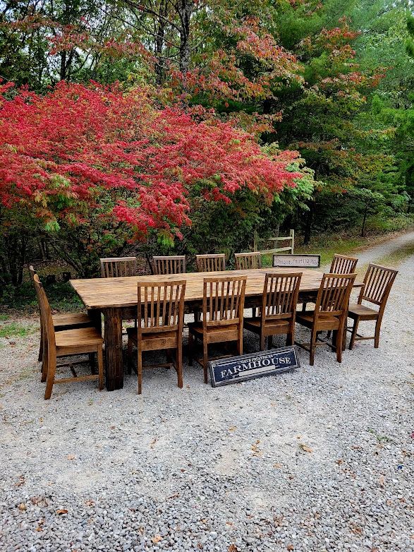 Modern Rustic Farmhouse Table Set Minimal Gap Custom Sizes Colors ...