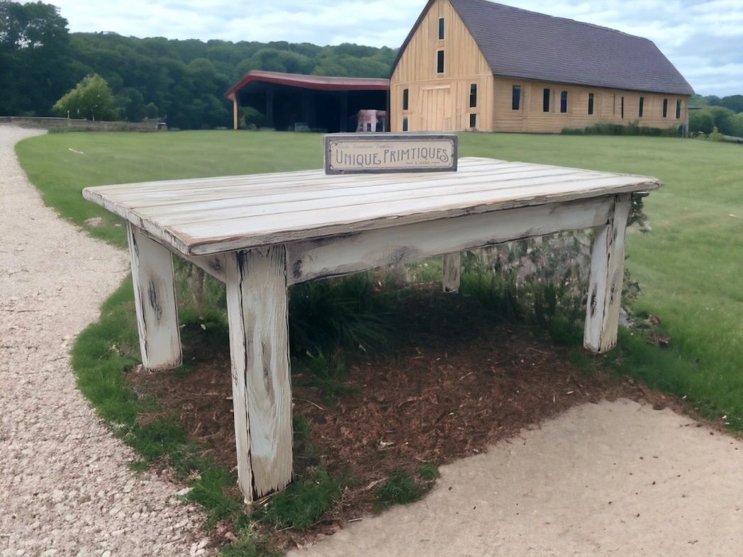Rustic Farmhouse Table W/ 6" Thick Legs Custom Sizes Colors