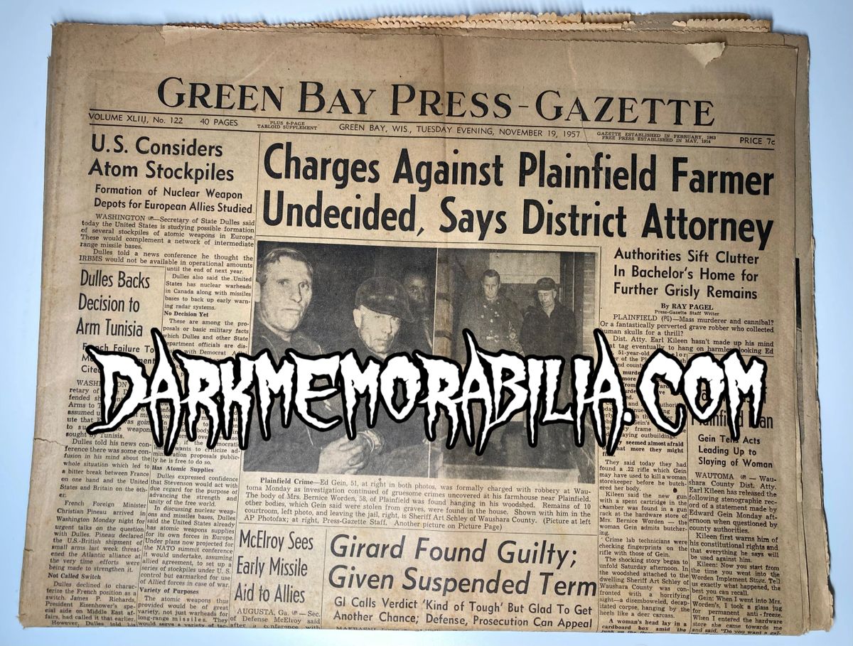 1957 Ed Gein Newspaper (Original)