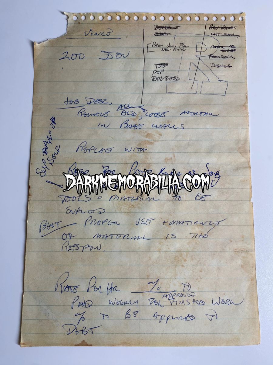Robert Berdella handwritten note sheet (Original) !Signed & stamped on ...