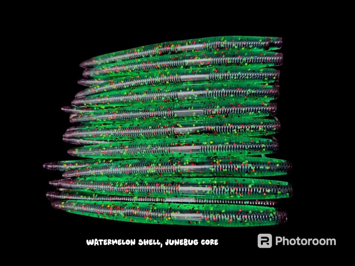 5" Senko - style stick worm core shot dual color stick bait! (Set 2)
