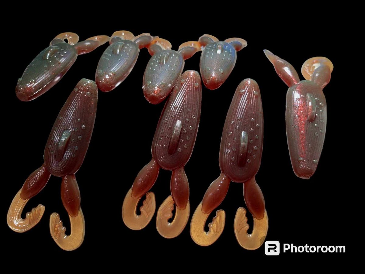 4" TOPWATER ATOMIC TOAD-STYLE FROG, FLOATING, CUSTOM MADE FISHING BAITS!