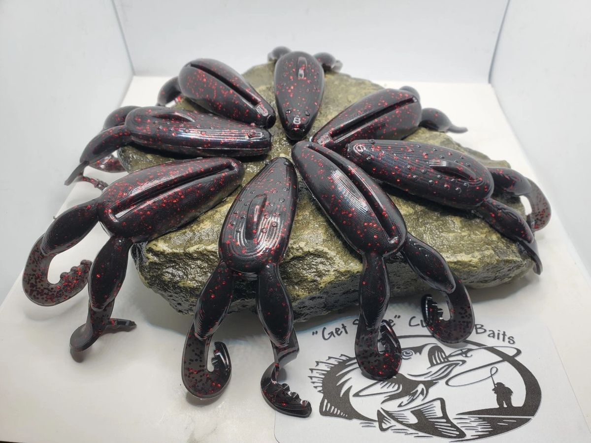 4" TOPWATER ATOMIC TOAD-STYLE FROG, FLOATING, CUSTOM MADE FISHING BAITS!