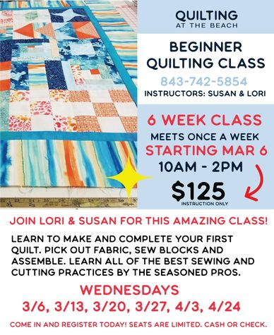 Quilting at the Beach, LLC - Sewing Classes, Quilting Classes