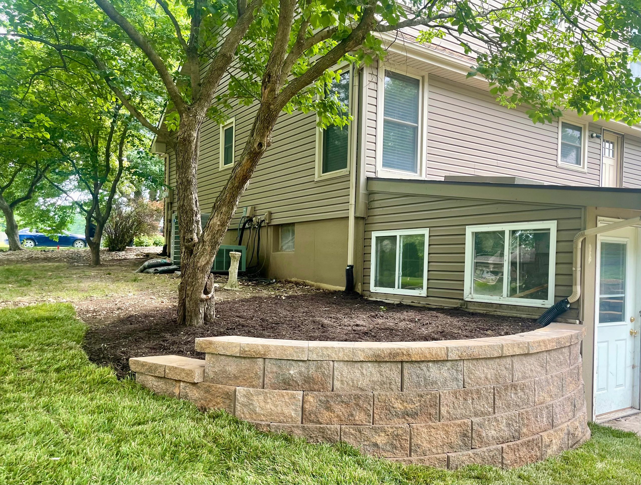 Corner Yard Retaining Wall