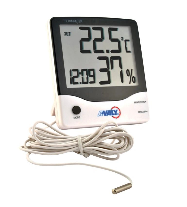 Termohigrómetro Digital/Sensor externo Avaly VA-EDT-1-55 calibración ema