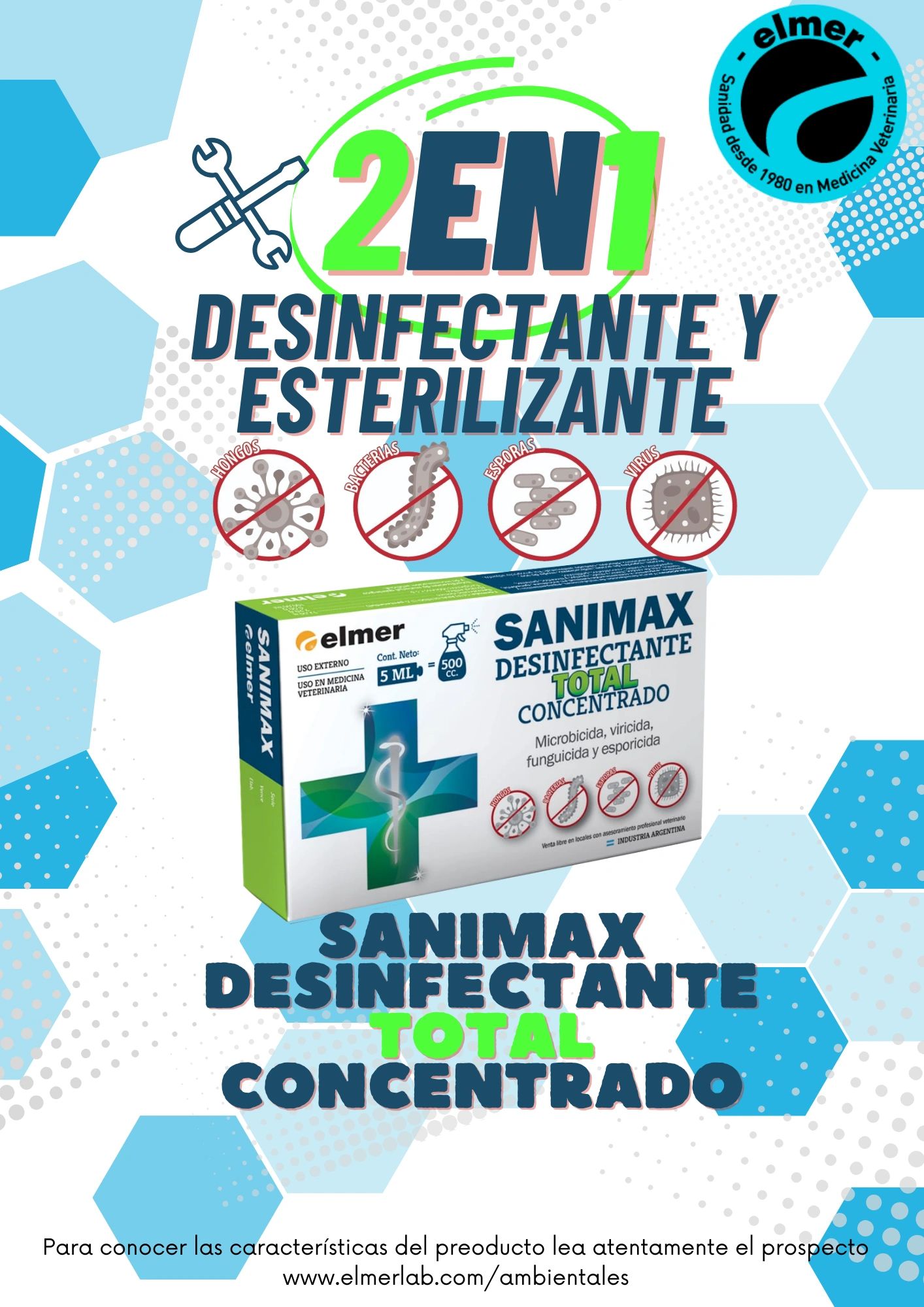 Sanimax 2 en 1 - Desinfectante y Esterilizante