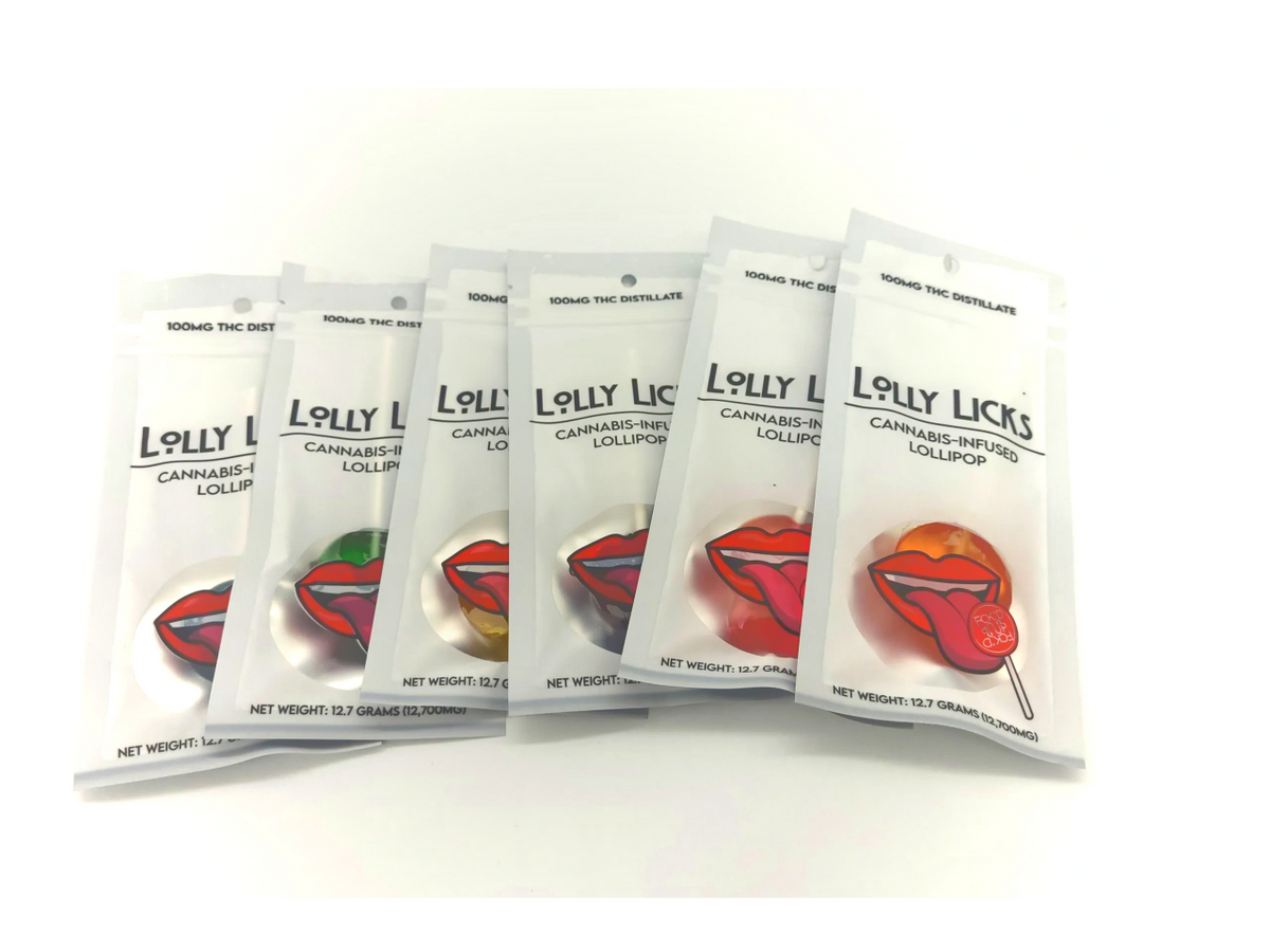 LOLLY LICKS CANNABIS-INFUSED LOLLIPOPS 100MG THC