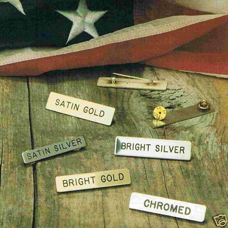 Metal Engraved Name Badges - Police, Fire, Military