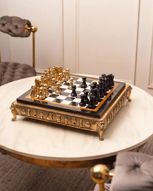 Vintage Regency Traditional Chess Set Decor