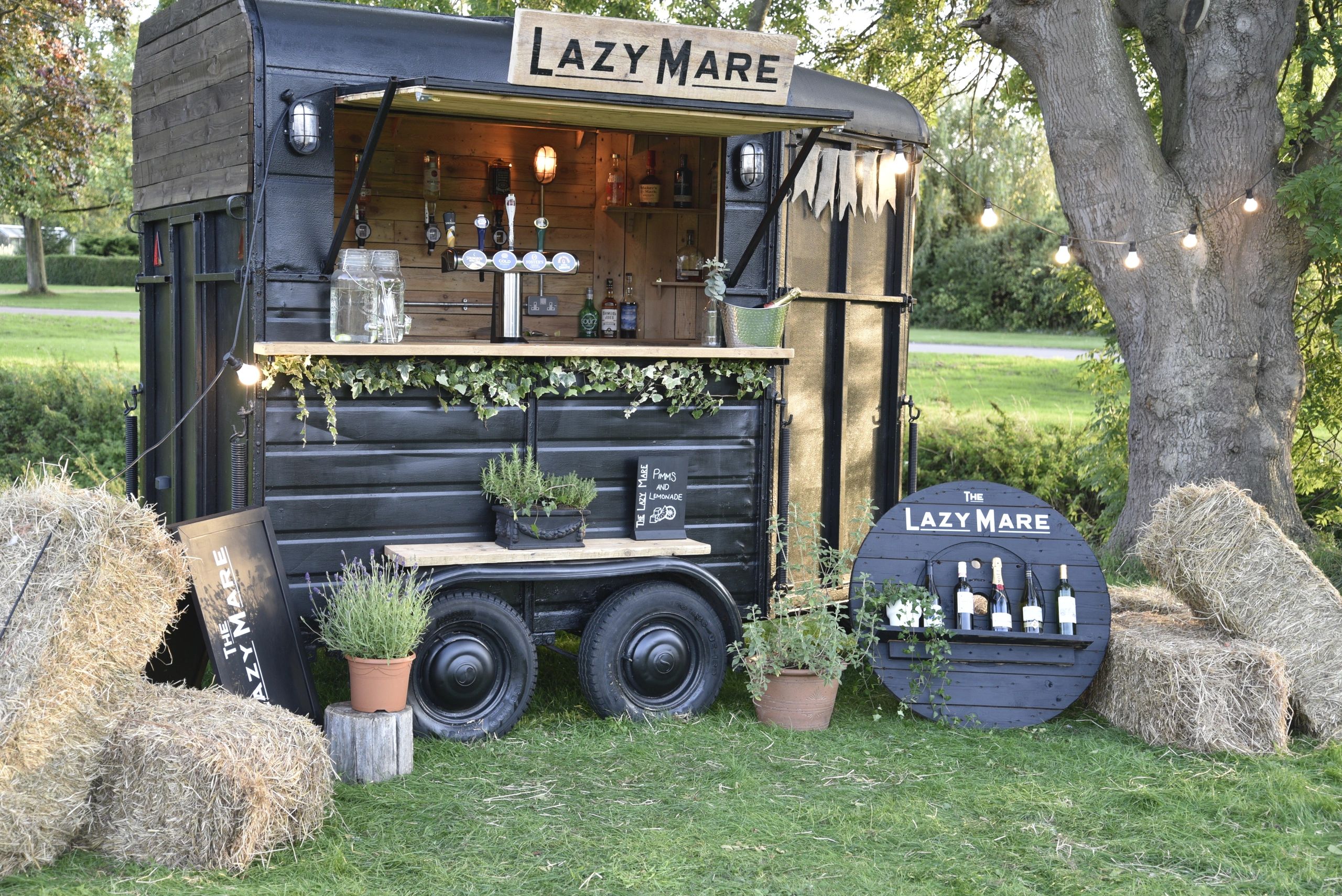 Rustic Horse Box Bar - The Lazy Mare Mobile Bar