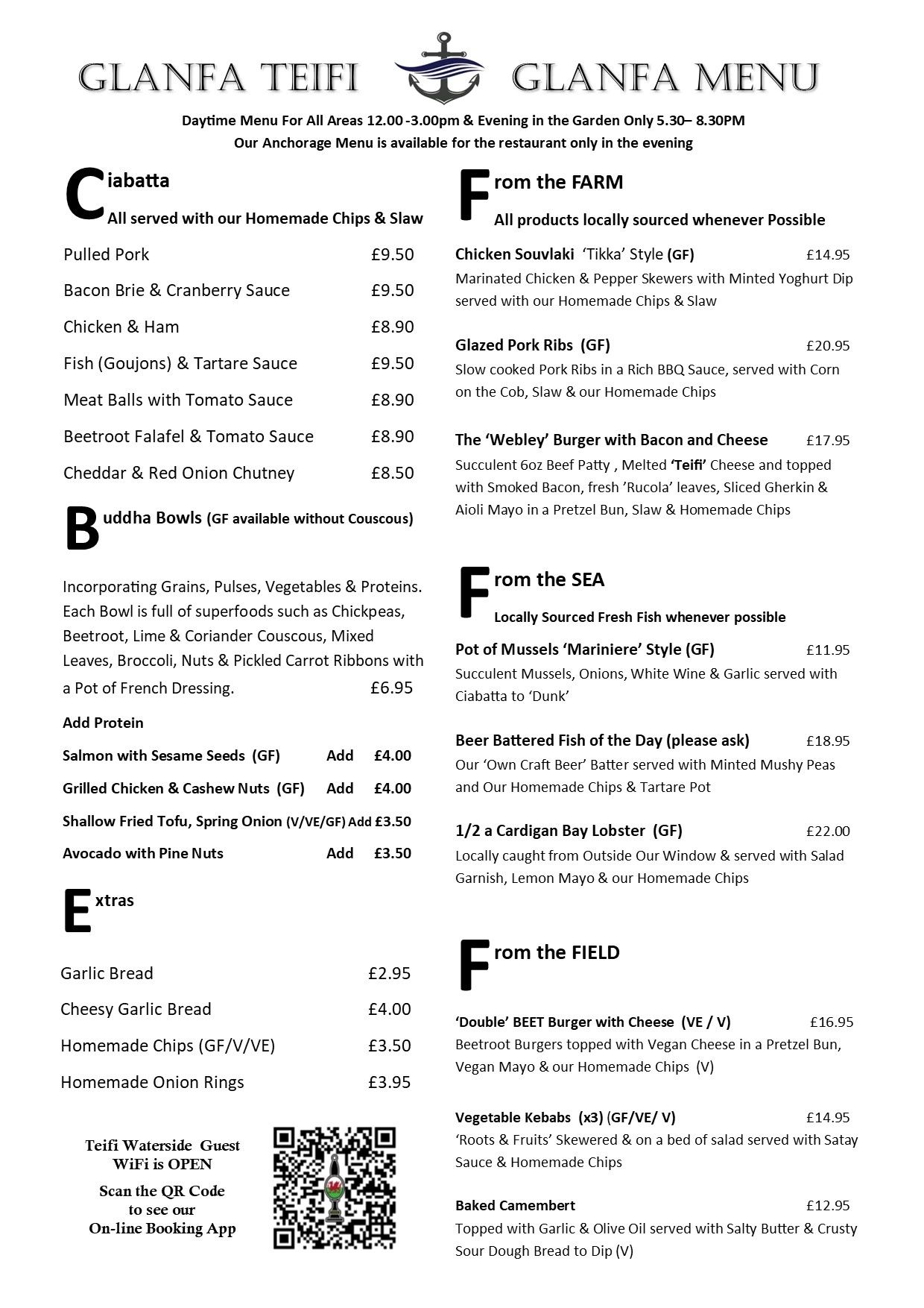 Our menu