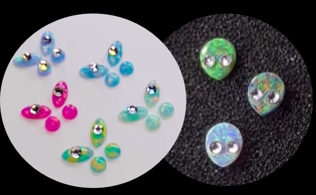 Opal Tooth Gems With Swarovski Crystals