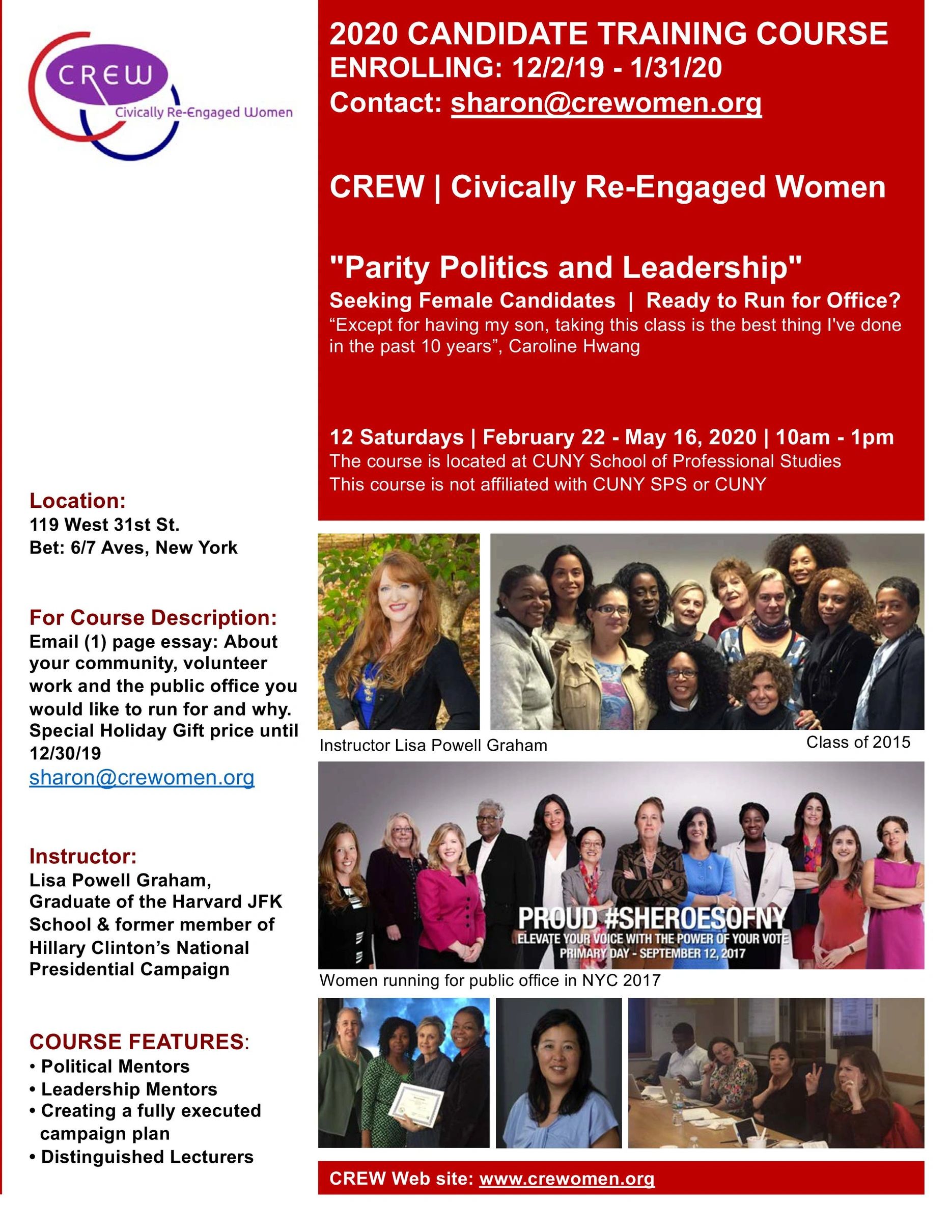 Candidate Training in NY | C.R.E.W. [Civically Re-Engaged Women]